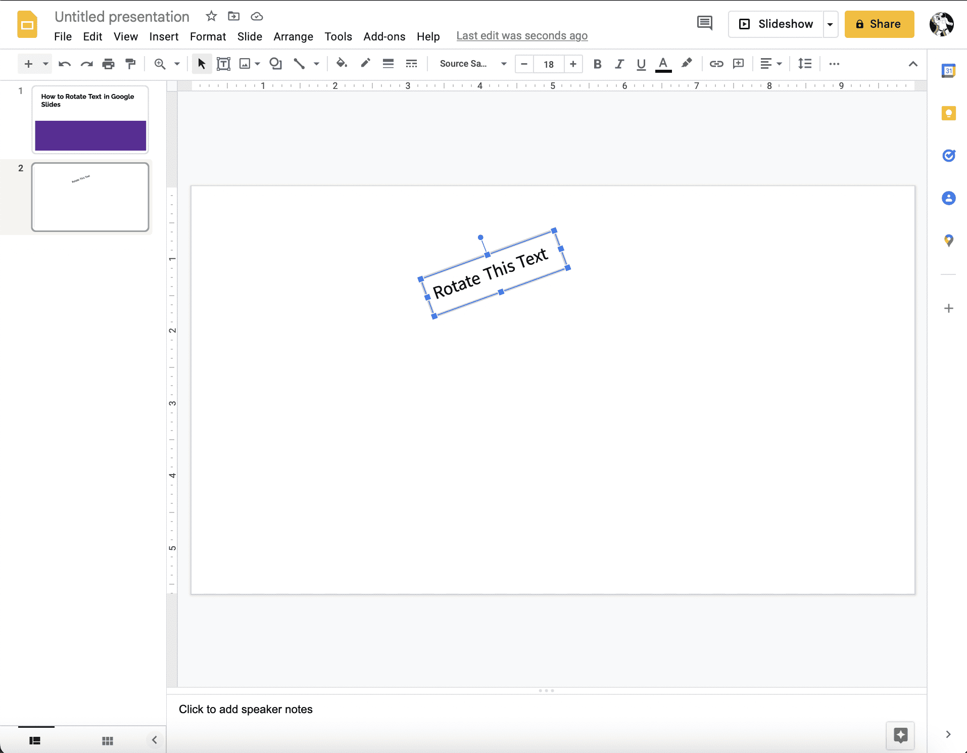 How to Rotate Text in Google Slides - TechObservatory